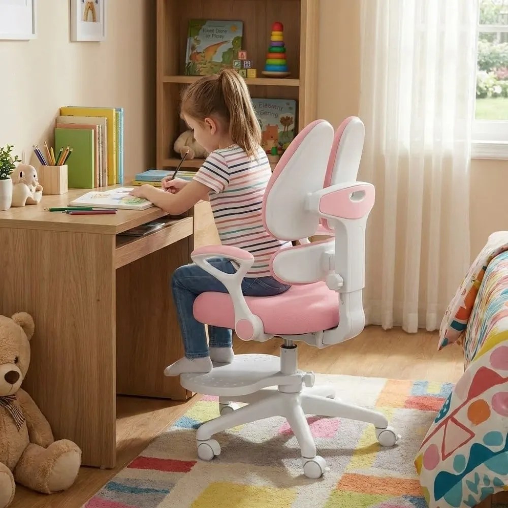 Dětská rostoucí židle Neoseat KIDDY TWO — látka, pratelný potah, růžová