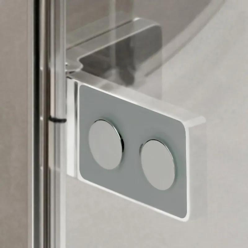 Mereo Sprchový kout, Novea, čtverec, chrom ALU, sklo Čiré, dveře pravé a pevný díl 1000 x 1000 mm