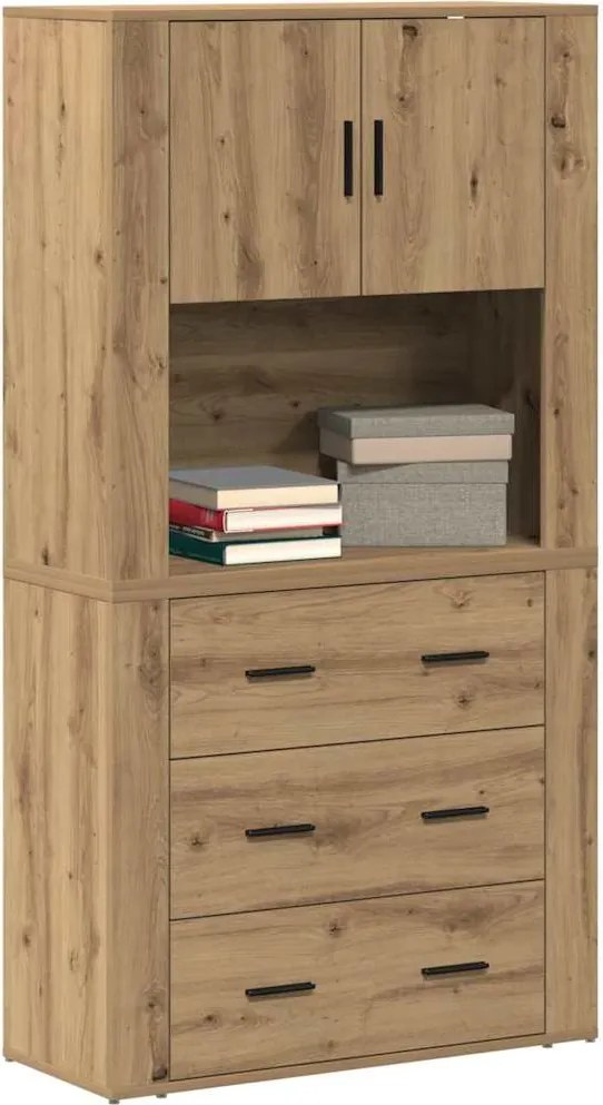 Vysoký bufet Artisanový dub 80 x 33 x 150 cm Kompozitní dřevo 3334344