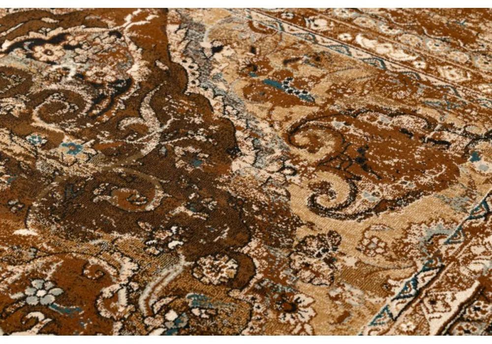 Vlněný kusový koberec Nuri hnědý 235x350cm