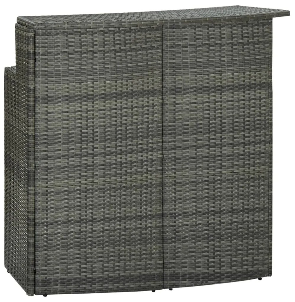 Zahradní barový stůl šedý 120 x 55 x 110 cm polyratan 313469