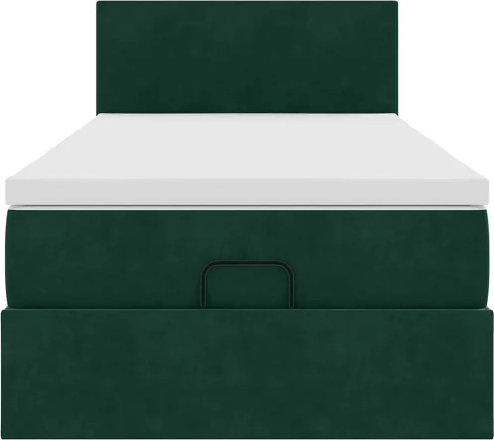 Osmanský rám postele s matrací tmavě šedá 80x200cm samet 3311666