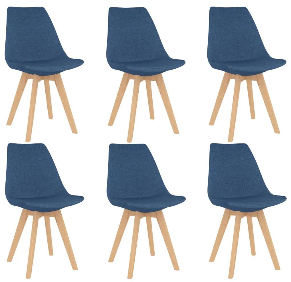 3059376 vidaXL Jídelní židle 6 ks modré textil