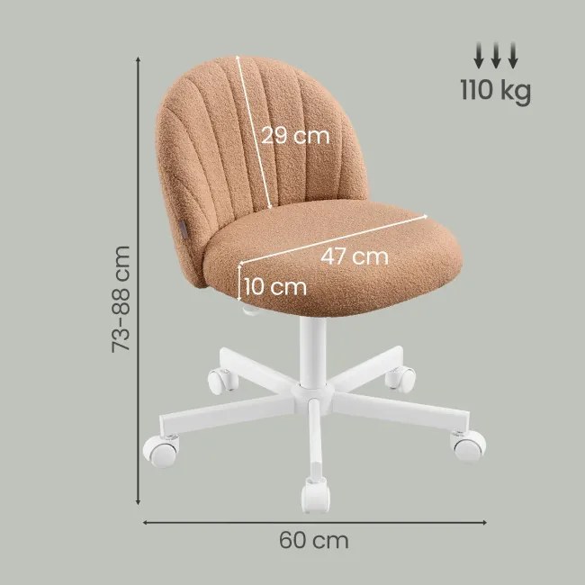 Kosmetická židle s kolečky TEDDY OBGB35027K101 hnědá