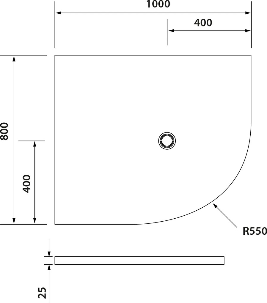 Polysan FLEXIA 100 x 80 x 2,5 cm 91241 sprchová vanička s možností úpravy rozměru levá