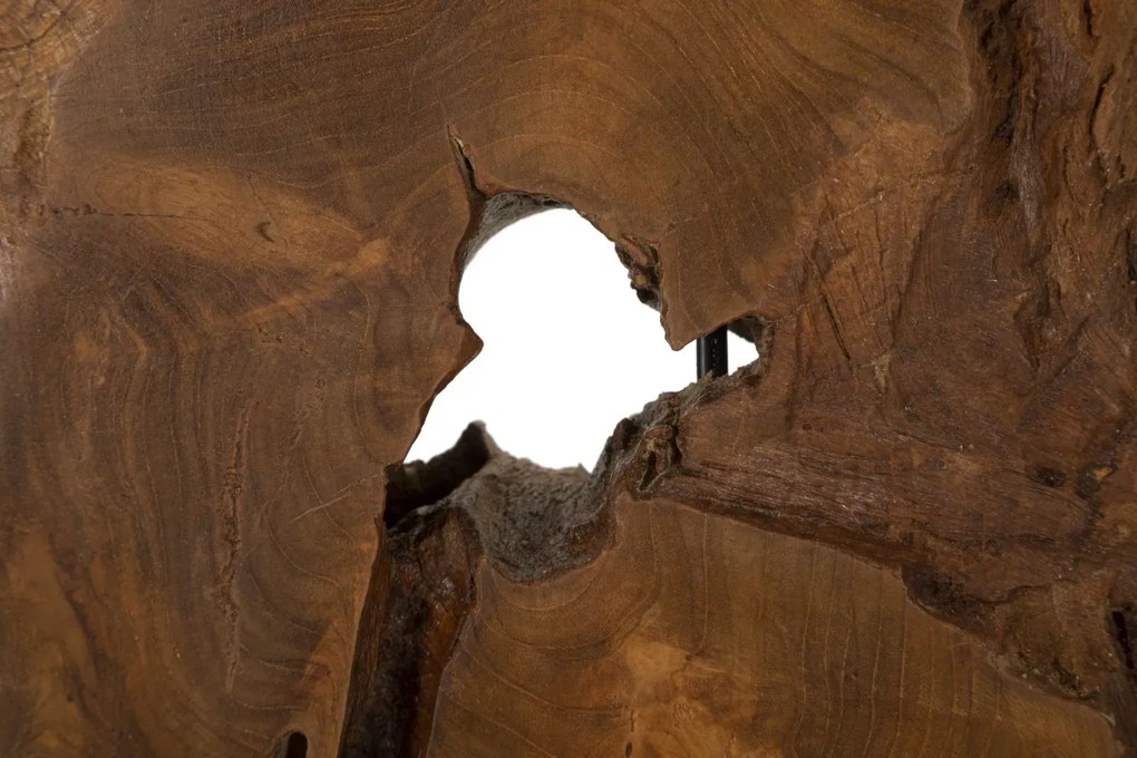 Stolní lampa Kepala 35 cm z masivu hnědá