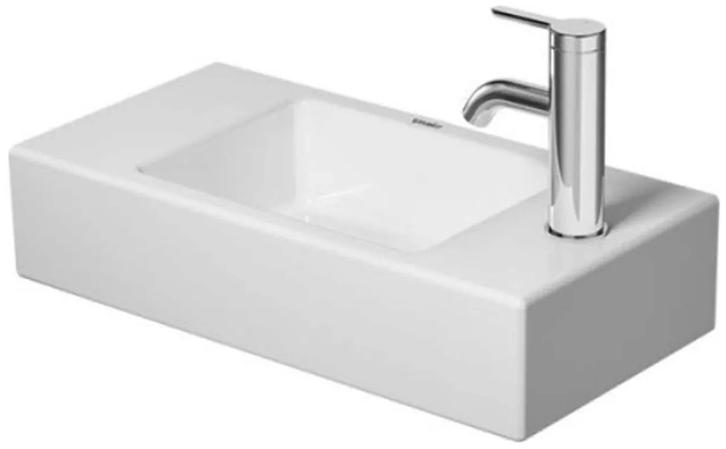 Duravit Vero Air - Umývátko 50x25 cm, bez přepadu, otvor pro baterii vpravo, bílá 0724500008