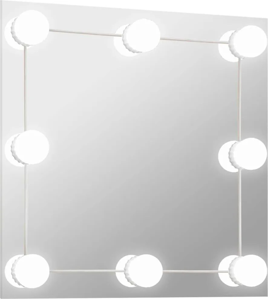 Nástěnné zrcadlo s LED osvětlením čtvercové sklo 3078635