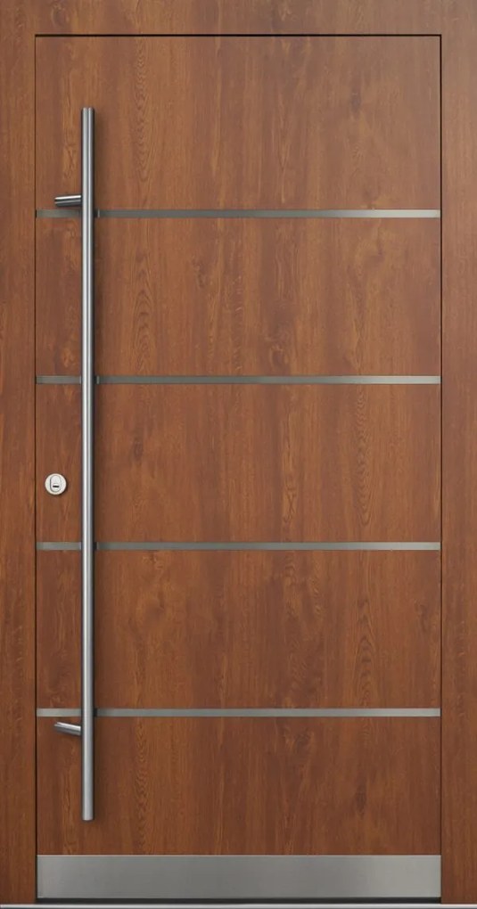 FM Turen - Feldmann & Mayer Vchodové dveře s ocelovým opláštěním FM Turen model DS02 Orientace dveří: Levé, otevírání dovnitř, Dekor: Zlatý dub, Standardní rozměr dveří včetně rámu: 98 cm x 208 cm - vnější rozměr rámu