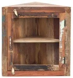 Woodkings  Rohová horní skříňka do koupelny Gautama z recyklovaného dřeva