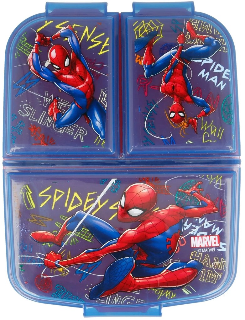 Multibox na svačinu Spiderman se 3 přihrádkami - motiv Grafiti