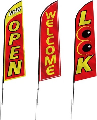 Open Flags Pro Business Advertising Sada vlajek s vlajkami Otevřený vzhled Vítejte
