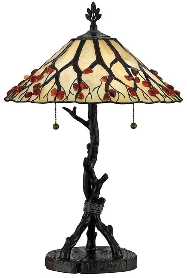 Quoizel QZ-WHISPERING-TL-VB - Stolní lampa Tiffany WHISPERING 2xE27/60W/230V Biano.cz