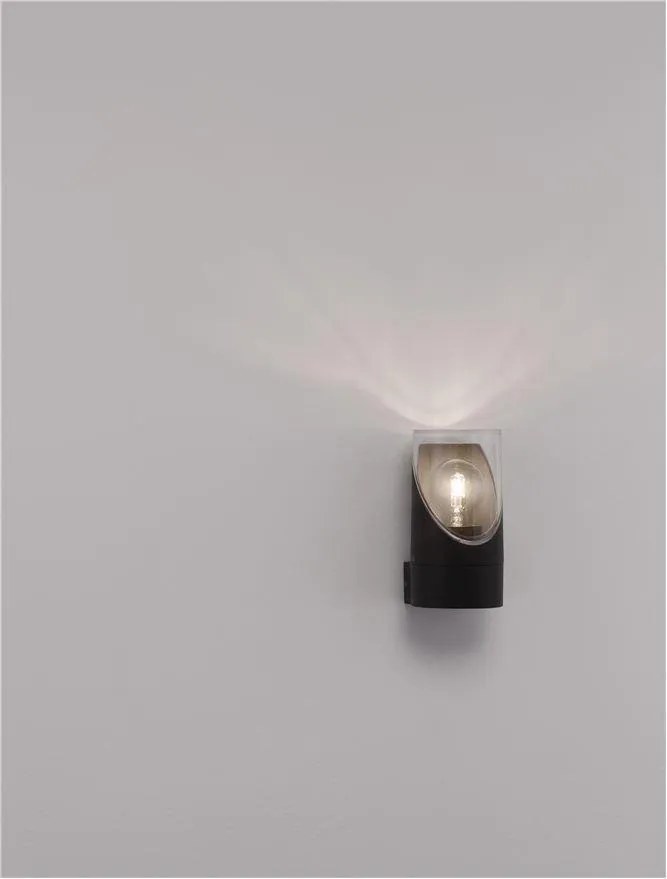 NV 9492720 Venkovní nástěnné svítidlo SELENA antracitový hliník a čirý akryl E27 1x12W 220-240V bez žárovky IP65 - NOVA LUCE