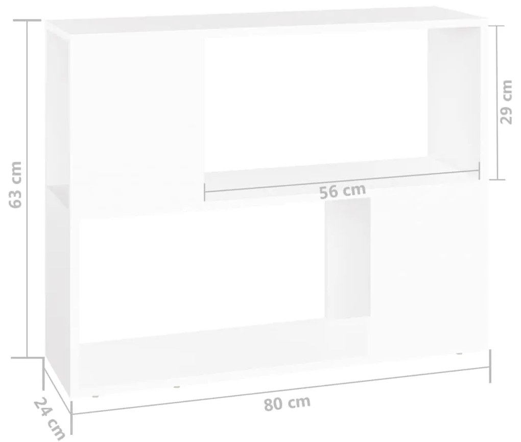 TV stolek bílý 80 x 24 x 63 cm kompozitní dřevo