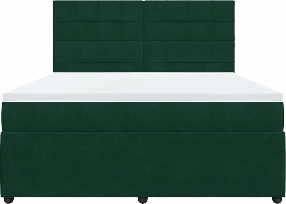 Box spring postel s matrací tmavě zelená 180x200 cm samet 3292409