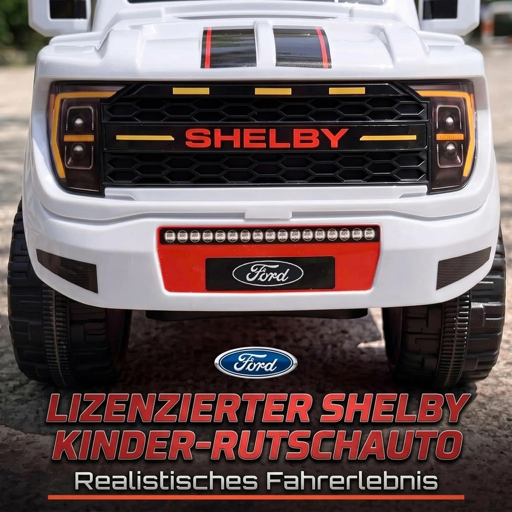 AIYAPLAY odrážedlo pro malé děti, dětské auto Shelby s zadním košem, otevírací kapotou, pro věk 18–72 měsíců, bílé