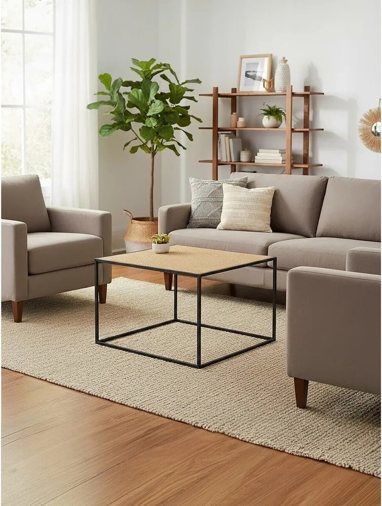 Ratanový konferenční stolek v přírodní barvě 60x60 cm Depok – Premier Housewares