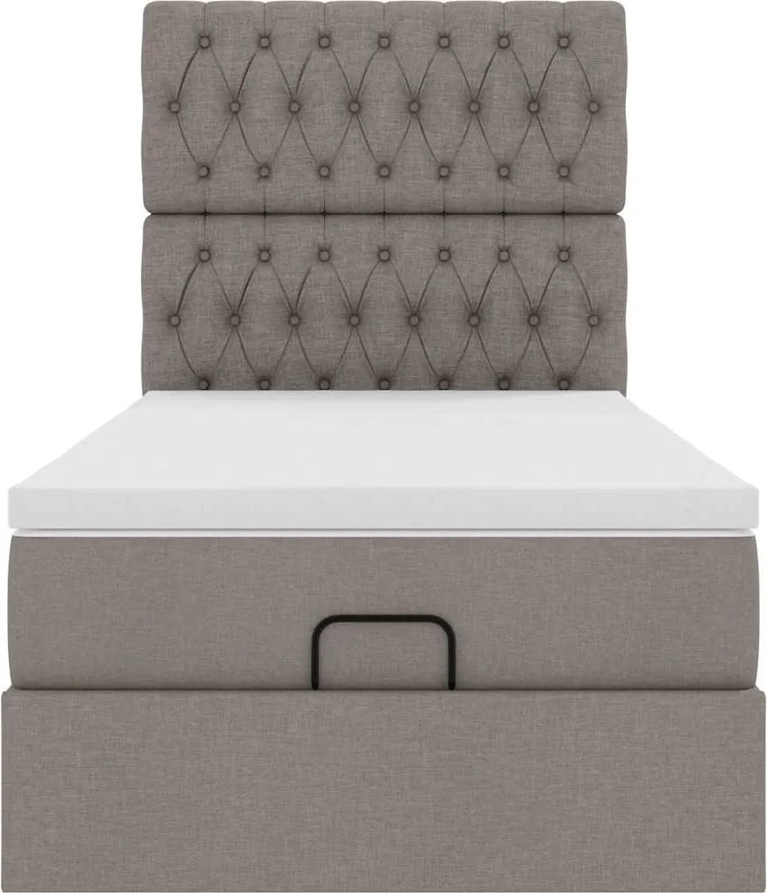 Osmanský rám postele s matrací taupe 80x200cm textil 3313199