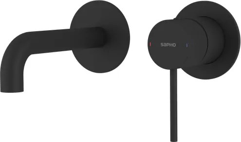 Sapho Sapho, ULTRASAN 2-prvková podomítková umyvadlová baterie, hubice 16cm, černá mat, UT118VB