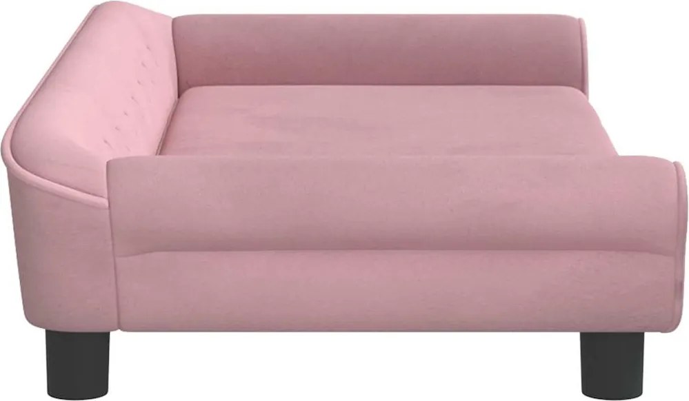 Pelíšek pro psy růžový 100 x 50 x 21 cm samet 172008