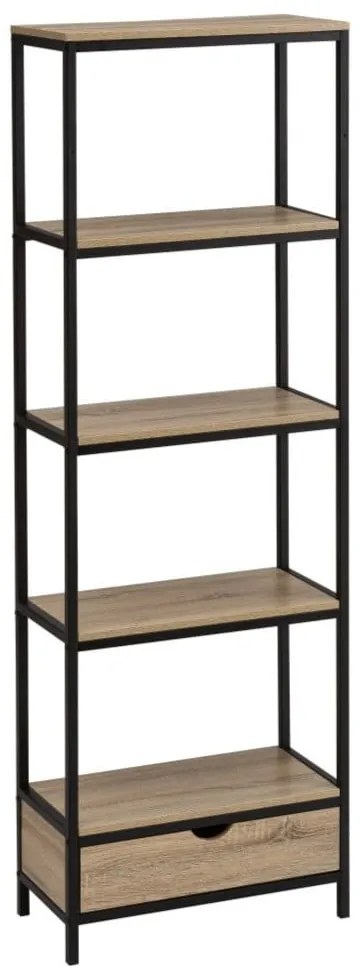 Černá přírodní knihovna v dekoru dubu 60x180 cm Urban – Casa Selección