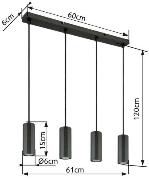 Globo 57918-4H - Lustr na lanku JAMES 4xGU10/25W/230V