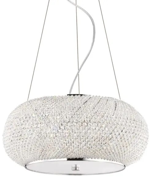 Ideal Lux - Křišťálový lustr na lanku PASHA 6xE14/40W/230V pr. 40cm lesklý chrom