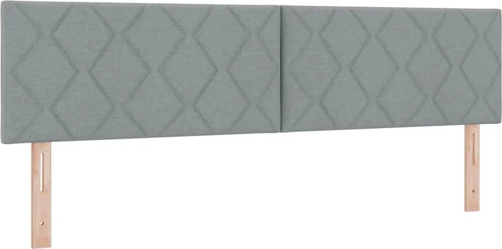 Postel s boxspringem s čelo Světle šedá 200 x 180 cm textil 3341307