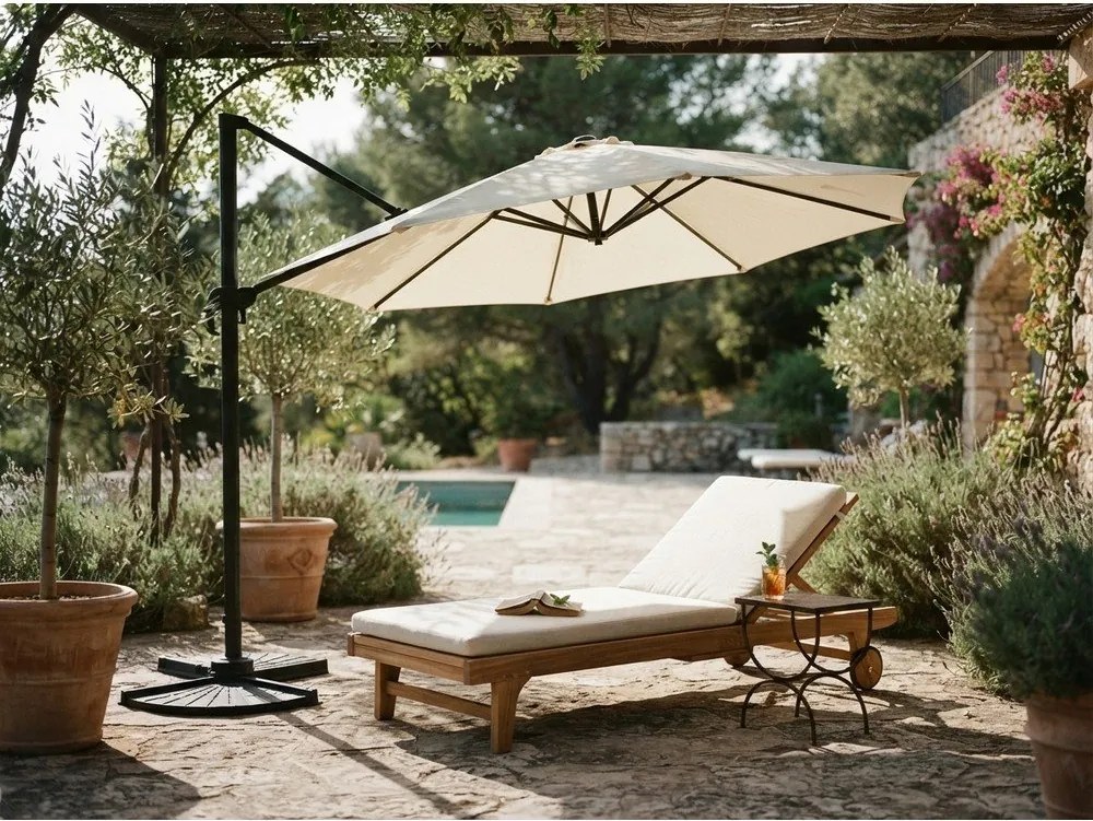Krémový slunečník 300x300 cm Deluxe – Garden Pleasure