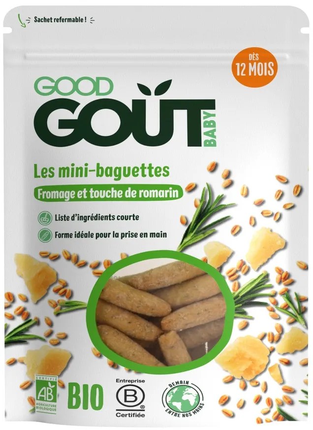 Good Gout Mini bagetky s rozmarýnem a sýrem BIO 70 g