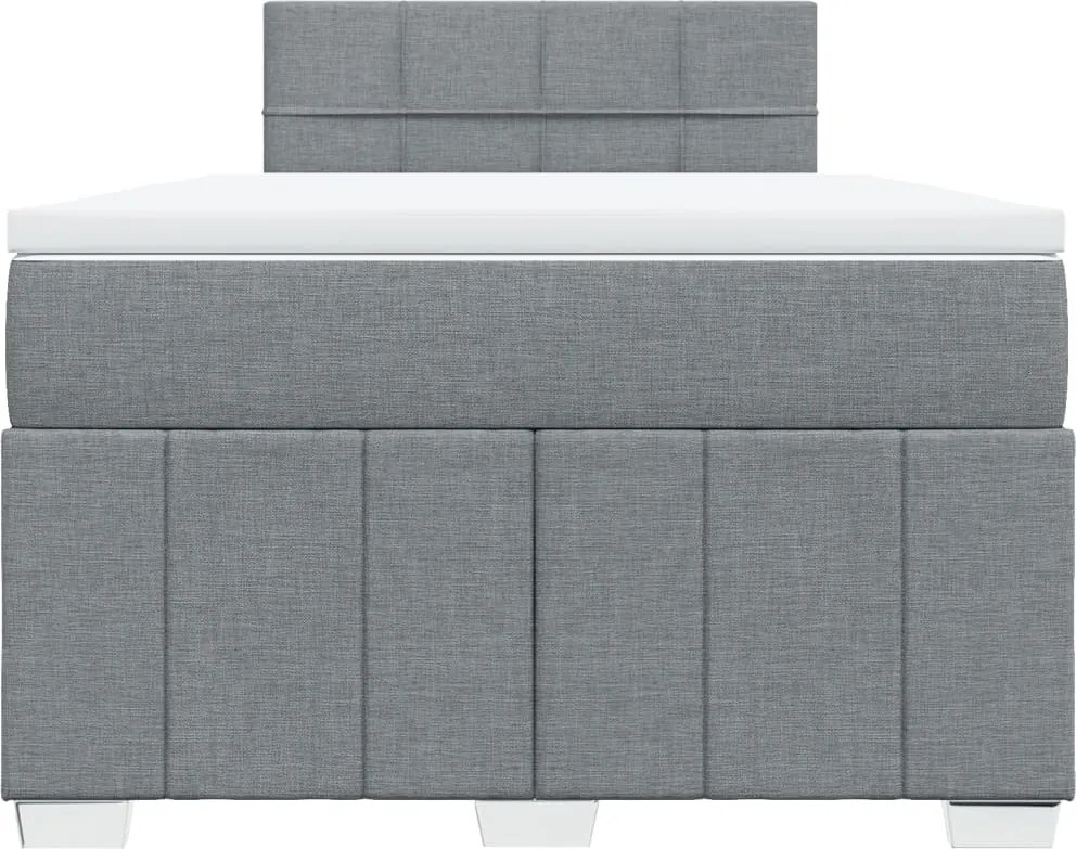 Box spring postel s matrací světle šedá 120x190 cm textil 3287007