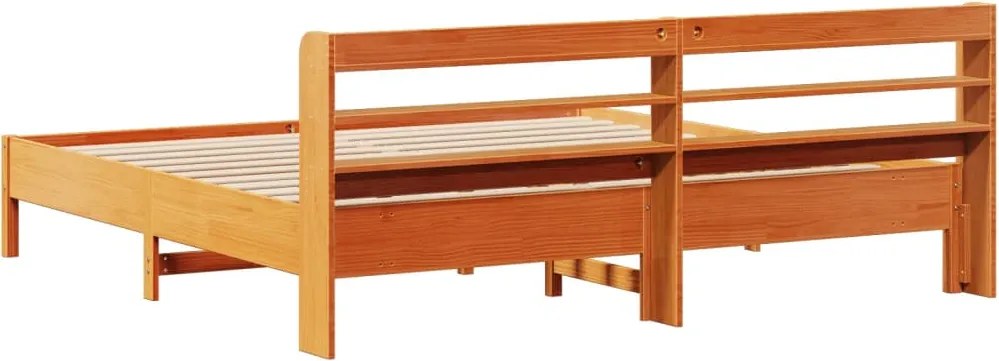 Postel bez matrace voskově hnědá 200 x 200 cm masivní borovice 3306878