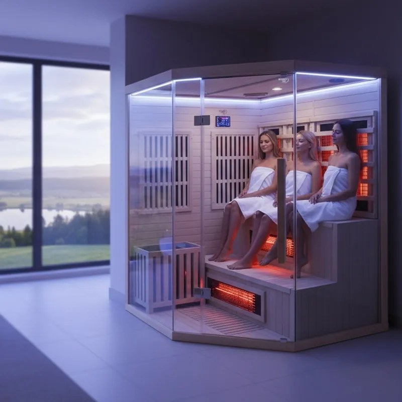BPS-koupelny Kombinovaná sauna 2v1 HYD-7524 - Infrasauna + finská sauna 150x150, 4-5 osob