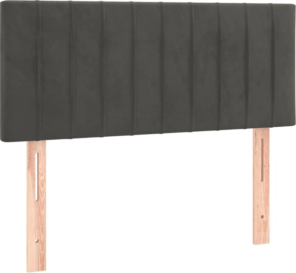 Box spring postel s matrací tmavě šedá 90x190 cm samet 3141396
