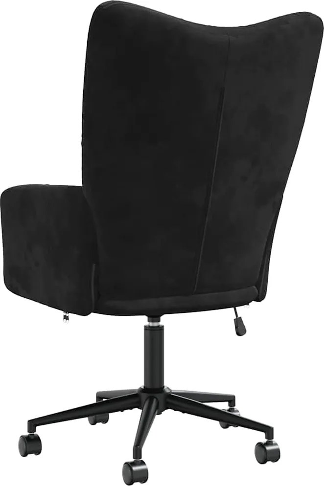 Relaxační křeslo černé samet 328178
