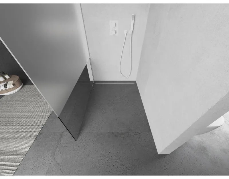 Mexen Kioto, Walk-In sprchová zástěna 90 x 200 cm, 8mm čiré sklo/námraza, bílý profil, 800-090-101-20-35