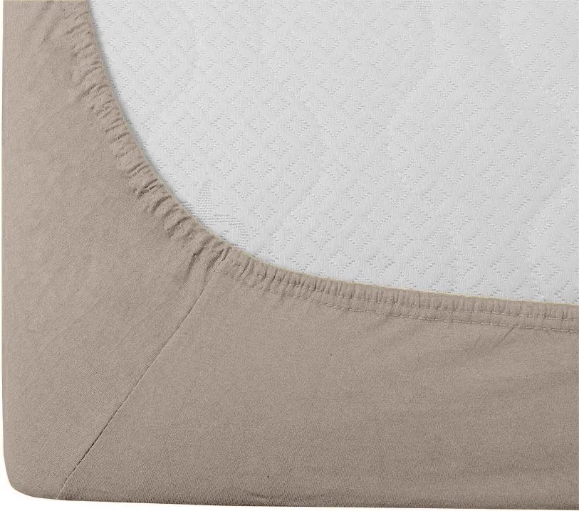 Bavlněné prostěradlo s gumou STANDARD 90 x 200 cm pískové
