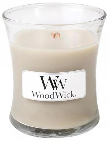 WoodWick Vonná svíčka WoodWick - Kouř z cedrového dřeva 85 g, šedá barva, sklo, dřevo, vosk