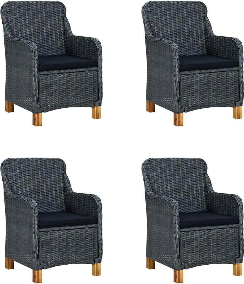 5dílný zahradní jídelní set tmavě šedý 3068788