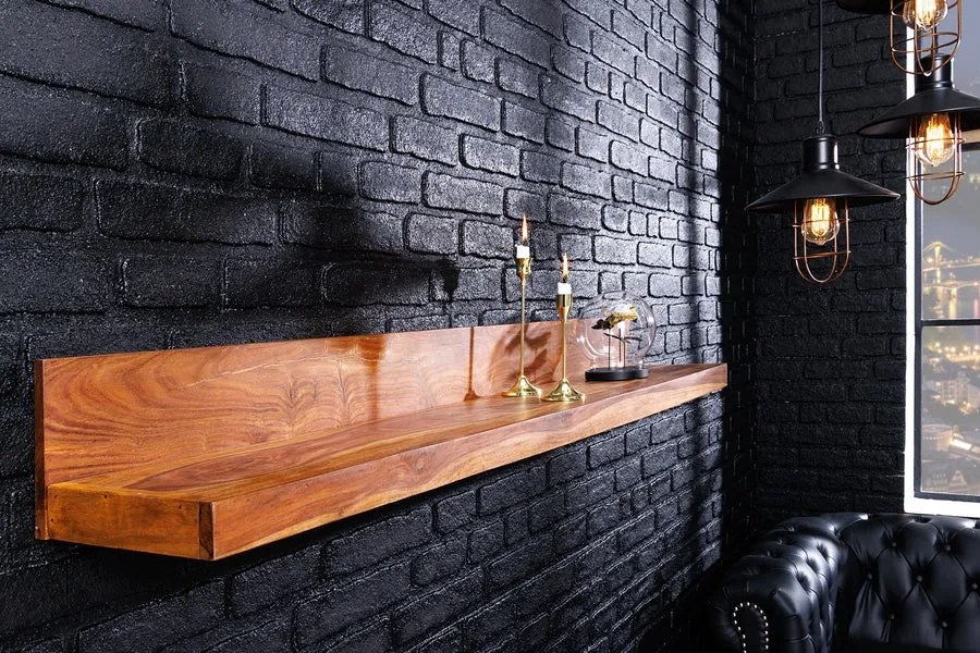 Designová nástěnná police Elegant 140 cm Sheesham