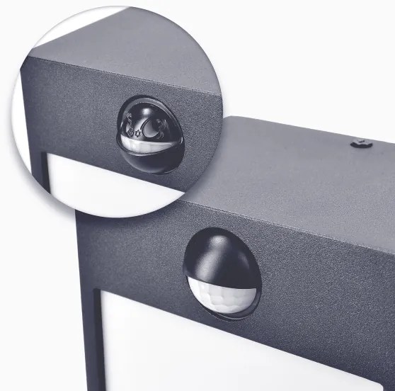 Brilagi-LED Venkovní nástěnné svítidlo se senzorem TERNI LED/12W/230V antr. IP44