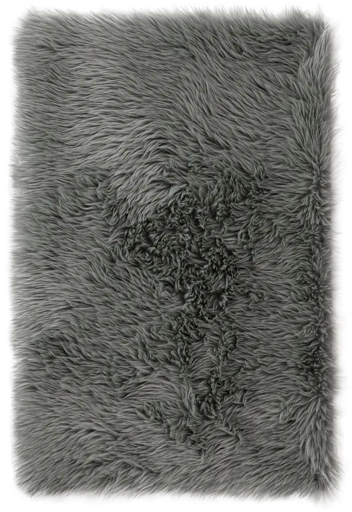 AmeliaHome Kožešina Dokka tmavě šedá, 75 x 120 cm