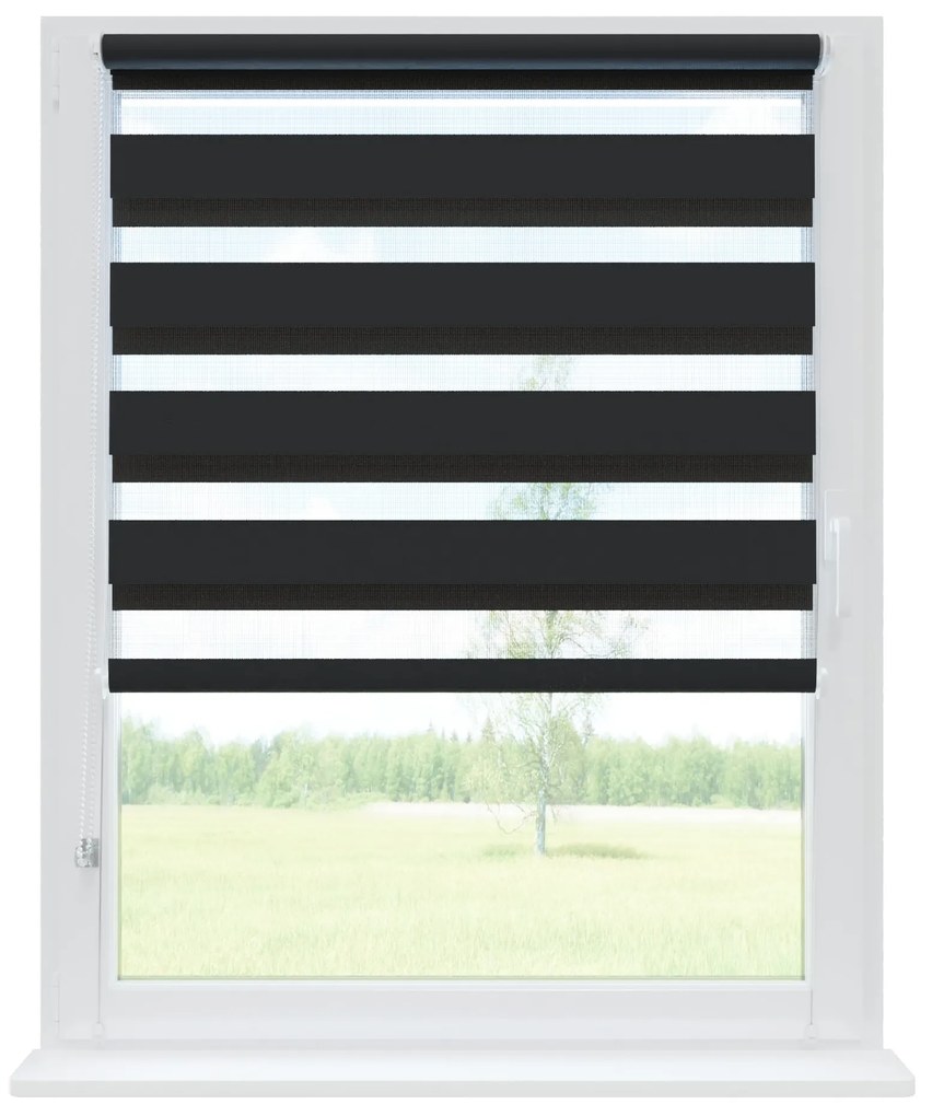 Roleta Den Noc neinvazivní soft Černá 130x220 cm