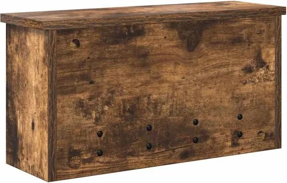 věšák, nástěnný, 3 poličky, háčky, kompozitní dřevo, 26x50x16 cm, kouřový dub, Dekorino TK20260020