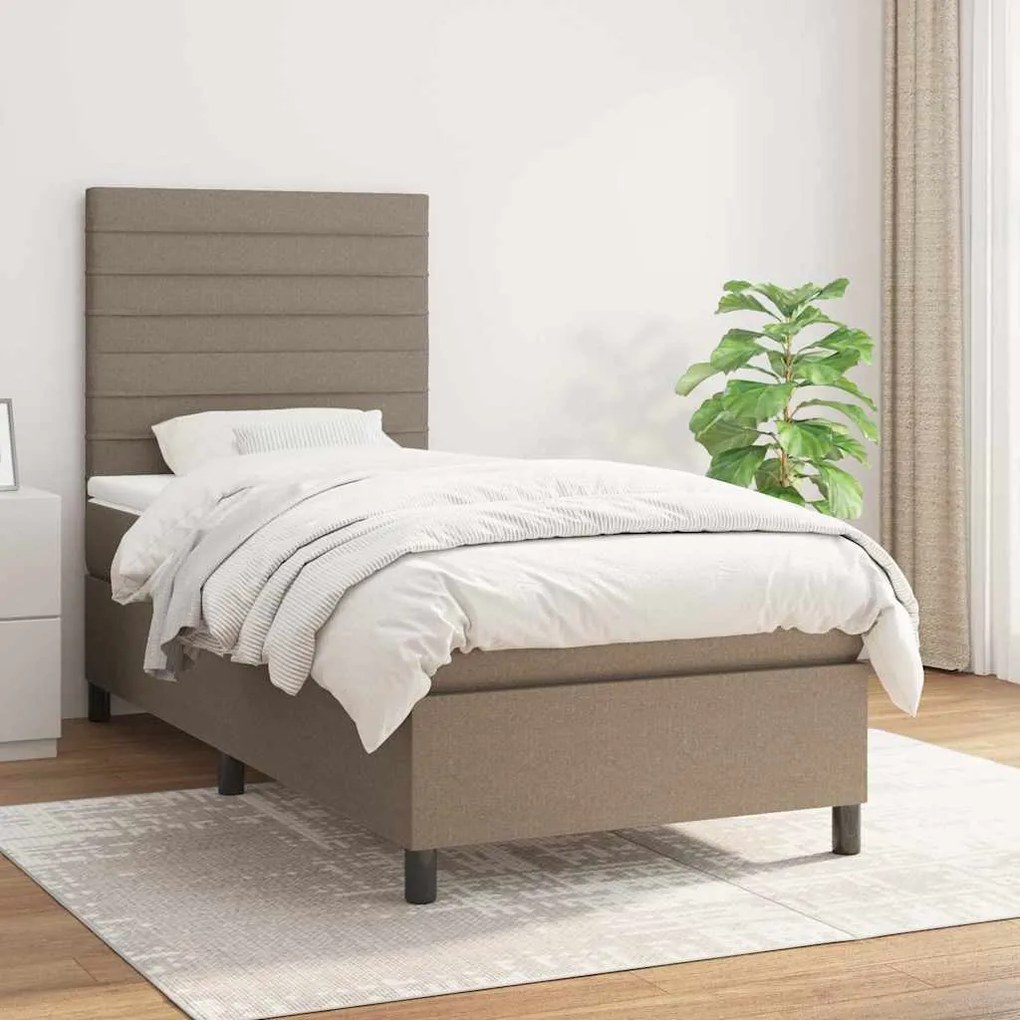 Box spring postel s matrací taupe 120x190 cm textil