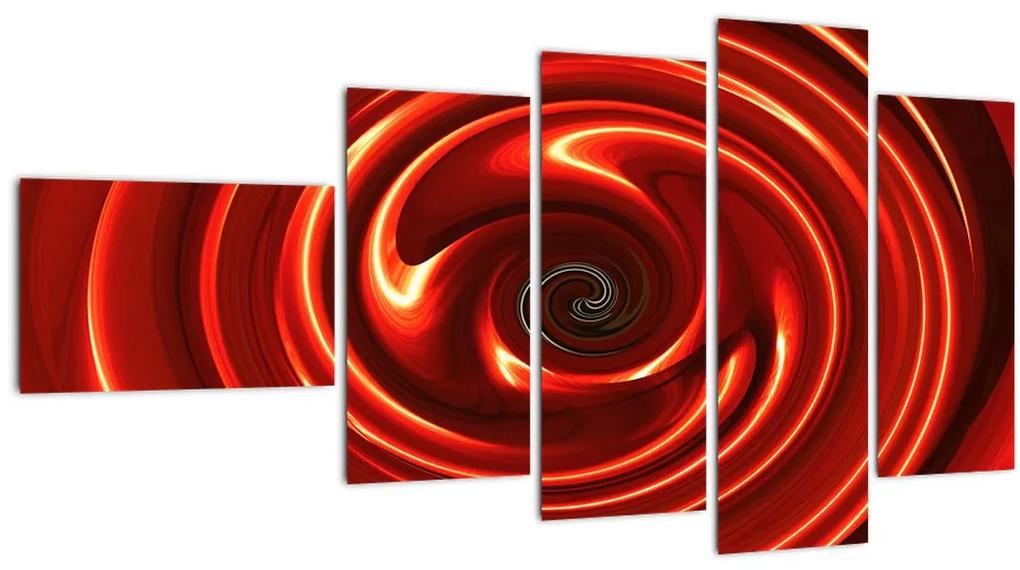 Abstraktní obraz - červená spirála (110x60 cm), 40 dalších rozměrů