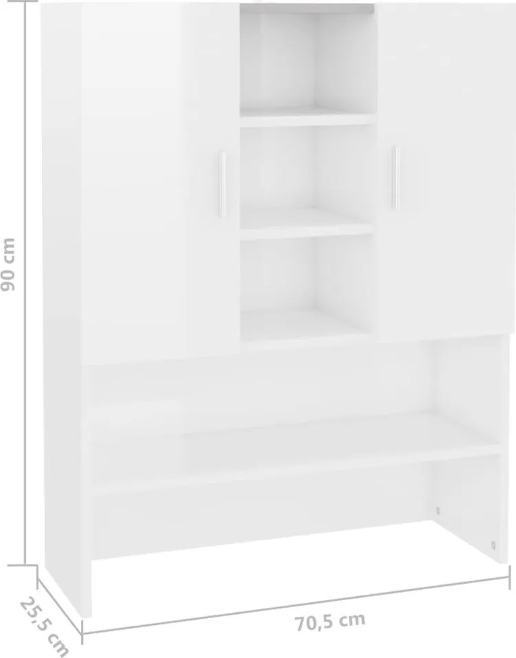 vidaXL Skříňka nad pračku 70,5 x 25,5 x 90 cm [815946] Barva: šedá sonoma