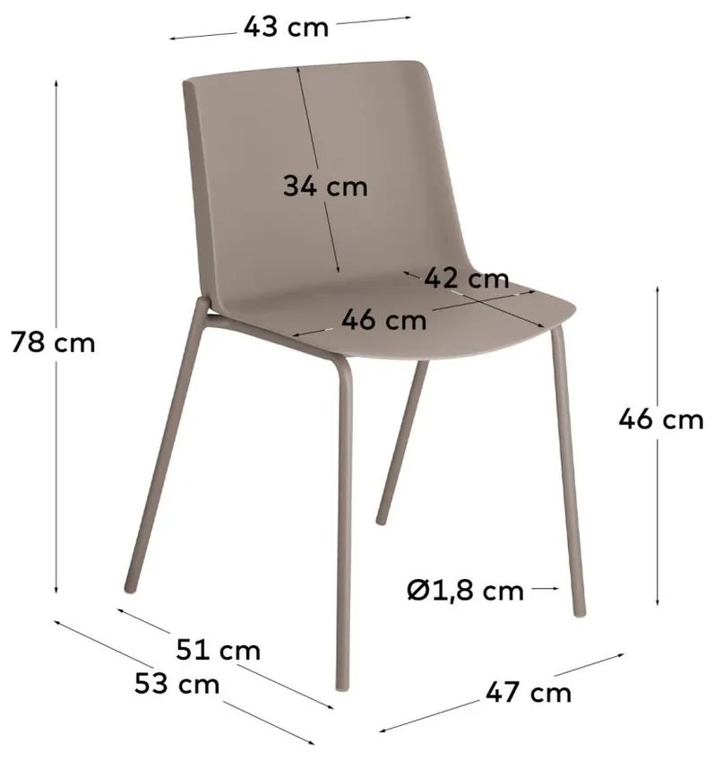 Hnědá plastová jídelní židle Kave Home Hannia