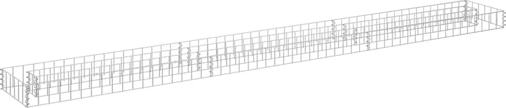 Gabionový vyvýšený záhon pozinkovaná ocel 270 x 30 x 10 cm 145636